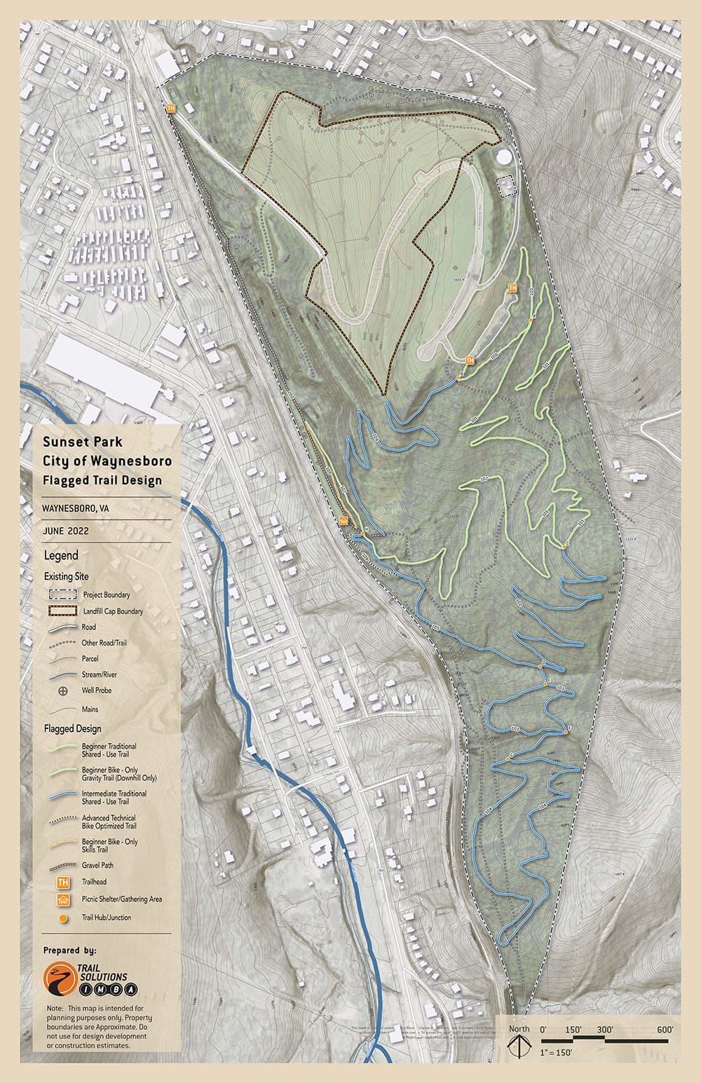 Sunset Park Trail Plan - Biking at Sunset Park in Waynesboro